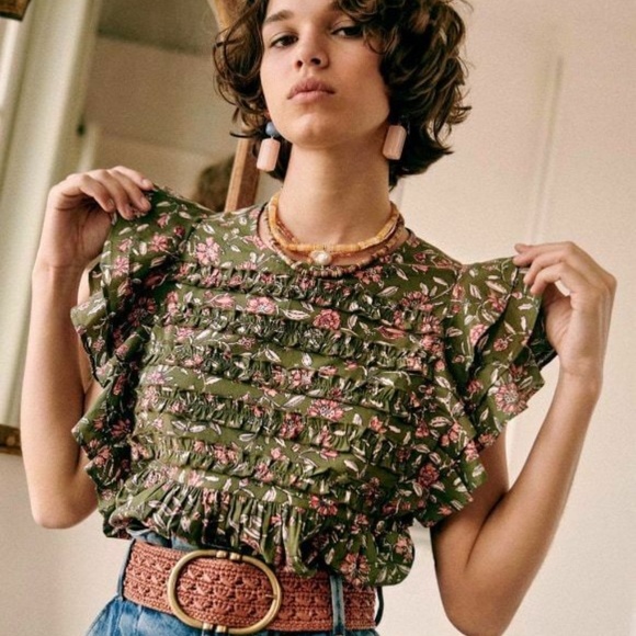 Sezane | Tops | Sezane Melia Blouse Size 34 | Poshmark